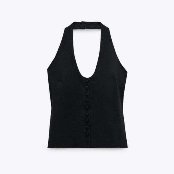 Zara | Tops | Zara Rustic Linen Halter Top | Poshmark